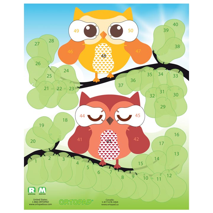 Ortopad® Patching Reward Poster, Owls – Optego Vision USA